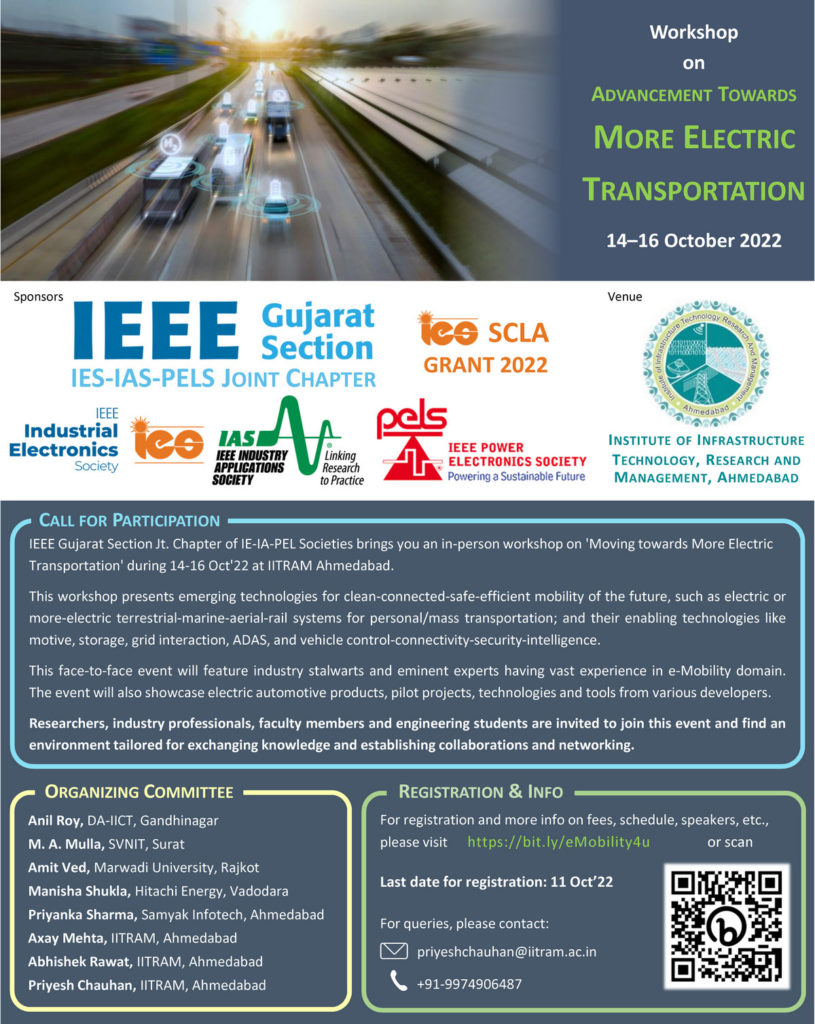 Workshop on "Advancement Towards More Electric Transportation" - IEEE ...